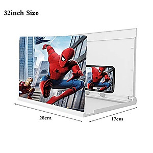 KAMWD 20/26/32 Inch Screen Magnifier for Cell Phone,Reading Mobile Screen Amplifier Magnifying,Large Screen Blu-ray Ultra-Clear Phone Screen Movie Video Projector,Enlarger for All Smartphones