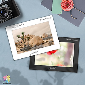 Mat Board Center, 10 Pack Pre-Cut 5x7 Picture Mats for 4x6 Photos/Prints - Acid Free, Bevel Cut, White Core, 4-Ply Thickness (White & Black)