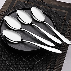 Ramddy Stainless Steel Dessert Spoon, 7.25 Inch, 12 Pieces Small Spoons Set