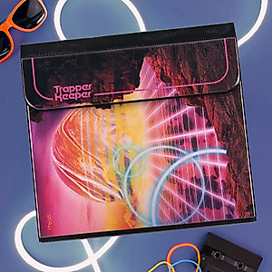 Mead Trapper Keeper Binder, Retro Design, 1 Inch Binder Includes 2 Folders and Extra Pocket, Metal Rings and Spring Clip, Secure Storage, Glow, Mead School Supplies (260038FM-ECM)