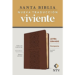 Santa Biblia NTV, Edición compacta, letra grande (SentiPiel, Café, Letra Roja) (Spanish Edition)