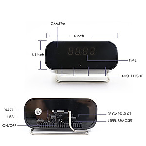 Hidden Camera Detector 1080P WiFi Security Nanny Cam with Motion Detection, 1080P Clock for Home Office