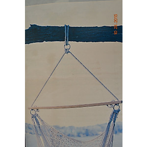 Gifts & Decor Cotton Rope Hammock Cradle Chair with Wood Stretcher