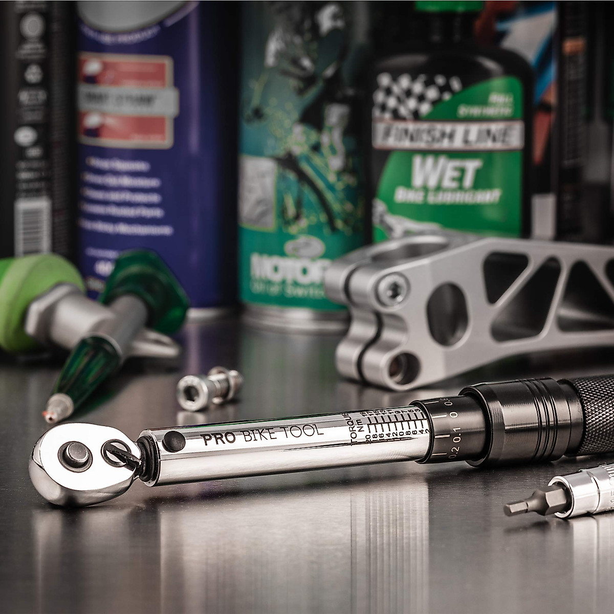 PRO BIKE TOOL 1/4 Inch Drive Click Bicycle Torque Wrench Set – 2 to 20 Nm – Maintenance Kit for Road & Mountain Bikes - Includes Allen & Torx Sockets, Extension Bar & Storage Box