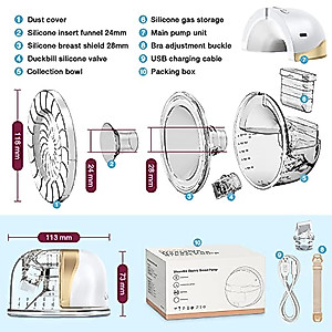 Double Wearable Breast Pump,Portable Wearable Hands Free Breast Pump 1500mAh Electric Breastfeeding Pump with 4 Mode & 21 Level Pumping On The Go