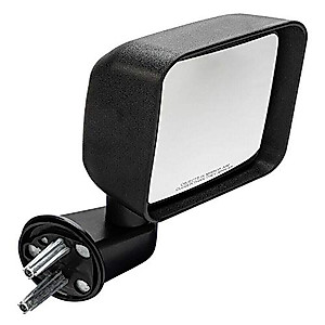 MOTORHOT Passenger Right Side Door Mirror Manual Fold Black Textured Mirror compatible with 2007-2010 Jeep Wran/gler