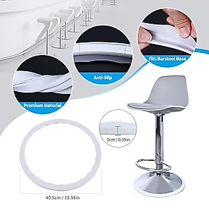 4 Pack Bar Stool Floor Protectors, Barstool Base Ring Silicone Cover Pad Fit for 16"-18" Round Base, Chair Leg Floor Protectors for Hardwood Floors & All Hard Surfaces, Non-Slip, Anti-Scratch, Grey