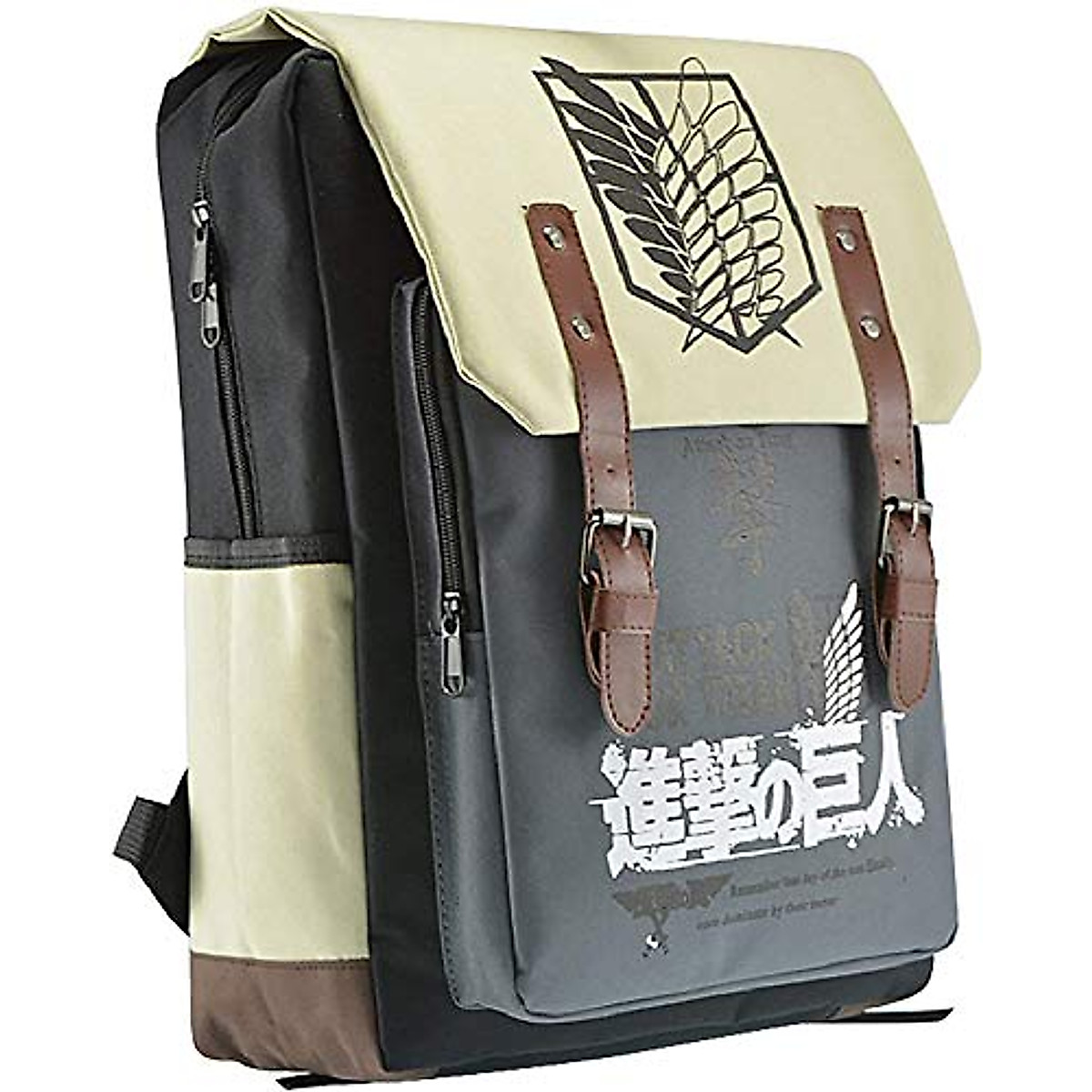 HAMIQI Attack on Titan Investigative Corps Backpack Schoolbag (Blue & White)