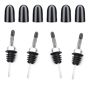 100pcs Pourers Dust Covers, Wine Liquor Bottle Pourers Caps, Oil Dispenser Spout & Liquor Spout Covers Rubber Pourer Caps for Bars Wine Clubs Cafes (Black)