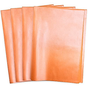 MR FIVE 100 Sheets Metallic Orange Tissue Paper Bulk,20" x 14",Metallic Orange Tissue Paper for Gift Bags,Orange Sparkle Gift Wrapping Tissue Paper for Halloween Autumn Thanksgiving Fall Harvest Party