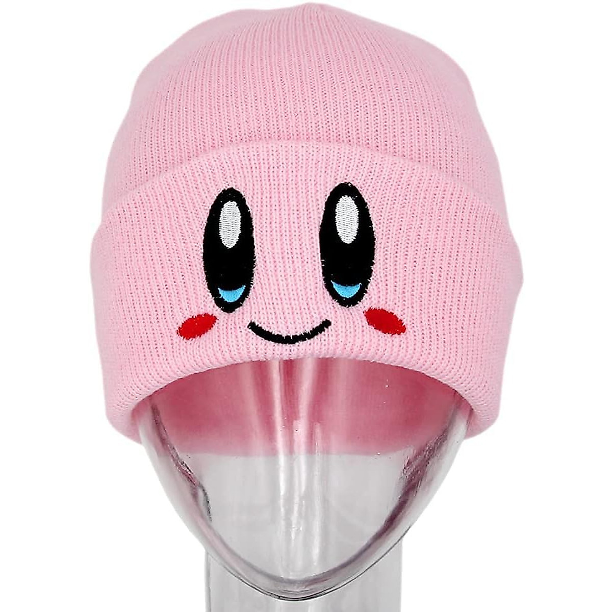 JILANI HANDICRAFT Kir-by Beanies hat Lovely face Embroidery Winter Knitted Hat Bonnet Cap Girls Boys Skiing Warm Unisex (Pink)