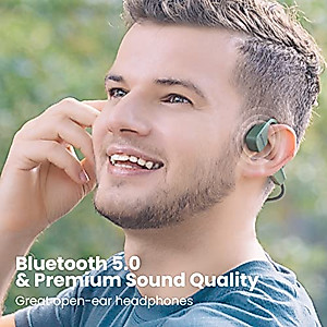 S30 Bone Conduction Headphone Bluetooth Wireless Earbud, Noise Cancelling Headphone, Open-Ear Sport Headset Earphone for Workout Running, 8 Hours Playtime & IP67 Waterproof Wireless Headphone Black