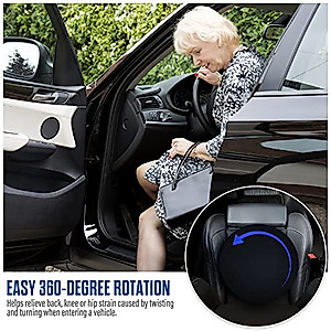 HealthSmart 360 Degree Swivel Seat Cushion, Chair Assist for Elderly, Swivel Seat Cushion for Car, Twisting Disc, Black, 15 Inches in Diameter