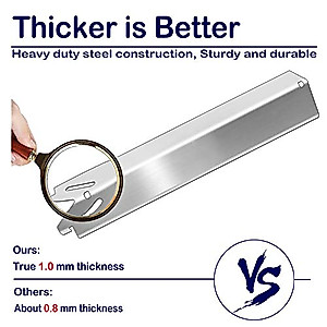 YOUFIRE Heat Plate Shield Stainless Steel Gas BBQ Grill Replacement Parts for Brinkmann 810-4221-S, 810-6420-S, 4 Pack 14 7/8" Heat Tent Flavorizer Bar Burner Cover Flame Tamer