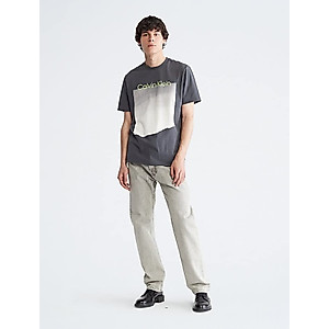 Calvin Klein Men's Dusted Gradient Box Logo Crewneck T-Shirt, Forged Iron