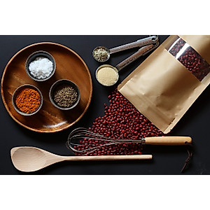 Yuugen Products Kraft Stand-Up Pouch Bags with Clear Window, Zip Lock, and Tear Notch - Reusable, Heat-Sealable | Storage for Food, Non-Food Items, Home and Business - 50 Pcs (5.9" x 8.6")