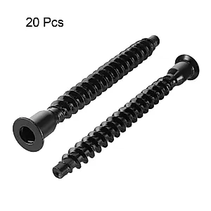uxcell Furniture Confirmat Screw 7x69mm Hex Socket Wood Screws Powder Coated 20pcs
