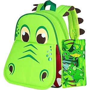 gxtvo Dinosaur Backpack for Boys, Toddler Kids Preschool Bookbag, 12" Cute Cartoon Animal Schoolbag