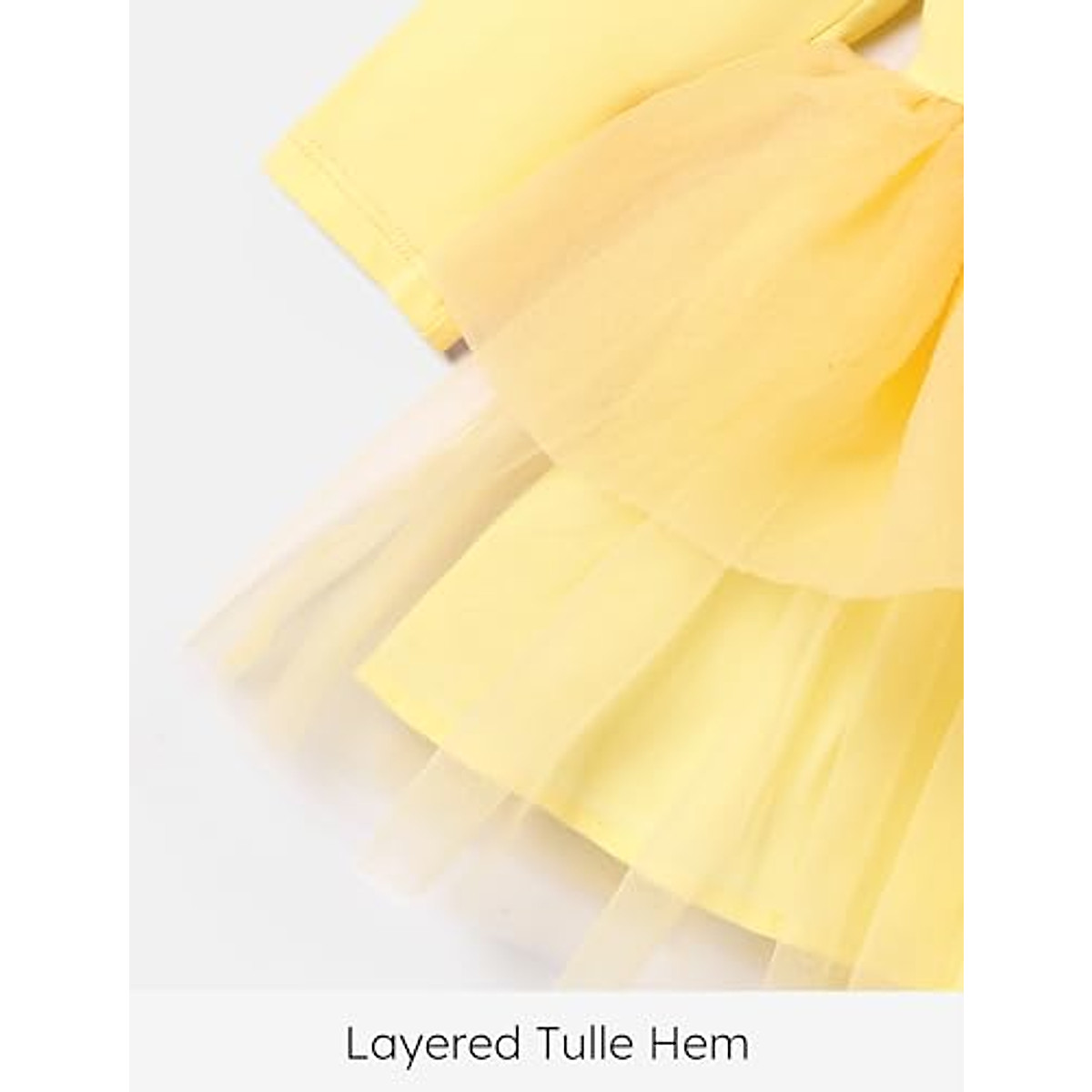 Disney Princess Belle Baby Girl Dress Tulle Tutu with Bow Long Sleeve Birthday Clothes Theme Party Dress Up Dresses Yellow 6-9 Months