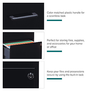 Lorell 14341 18 Deep 2-Drawer File Cabinet, Black