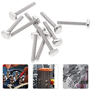 DOITOOL 10pcs T-Bolt Jig Bolts Stainless Steel Sliding Screw Stainless Steel t Bolt Sliding Screw Bolt Stainless Steel Drop-in Stud T Track Accessories T Slot Drop-in Stud Sliding Bolt