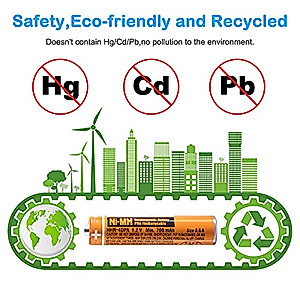 NI-MH AAA Rechargeable Battery 1.2V 700mah 8-Pack HHR-4DPA AAA Batteries for Panasonic Cordless Phones, Remote Controls, Electronics