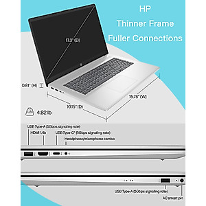 HP 17-inch Touchscreen Business Laptop - 17.3" Display, 2024 Microsoft Office Lifetime, CD/DVD Drive, AMD Ryzen 5 7530U(Beats i7-1165G7, Up to 4.5Ghz), 32GB RAM 1TB SSD, Windows 11 Pro, Numeric Keypad