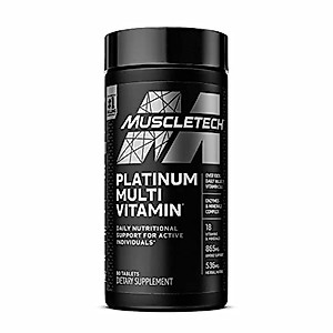 Multivitamin for Men | MuscleTech Platinum Multivitamin | Vitamin C for Immune Support | 18 Vitamins & Minerals | Vitamins A C D E B6 B12 | Daily Workout Supplements | Mens Multivitamins, 90 ct