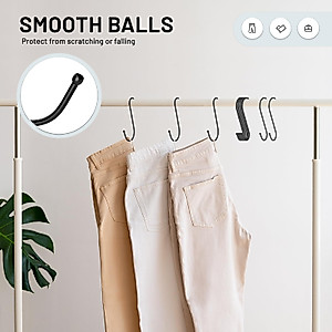 RELBRO S Hooks, 6 Inch Black Large S Hooks Reversible Heavy Duty Metal S Shaped Plant Hooks S Hanging Hooks for Plants Baskets Pots Pans Mugs Pants Bird Feeders Crafts Tools - 12 Pcs