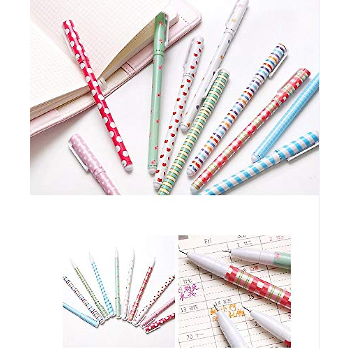 Colorful Pens Gel Ink Pen Set 0.5 mm Multi Colored Roller Ball Fine Point Ballpoint Pen, Cute Pens for School Writing journaling Sketching Doodling,Kids Girls Students Stationery Gift Set