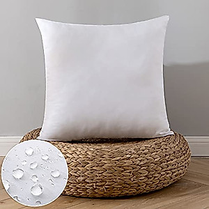 EMEMA 1 Piece Outdoor Pillow Inserts Waterproof Throw Pillow Premium Fluffy Decorative Cushion Square Inner Soft for Patio Furniture Garden Sleeping Bed Couch Sofa Bedroom 18x18 Inch 45x45 cm