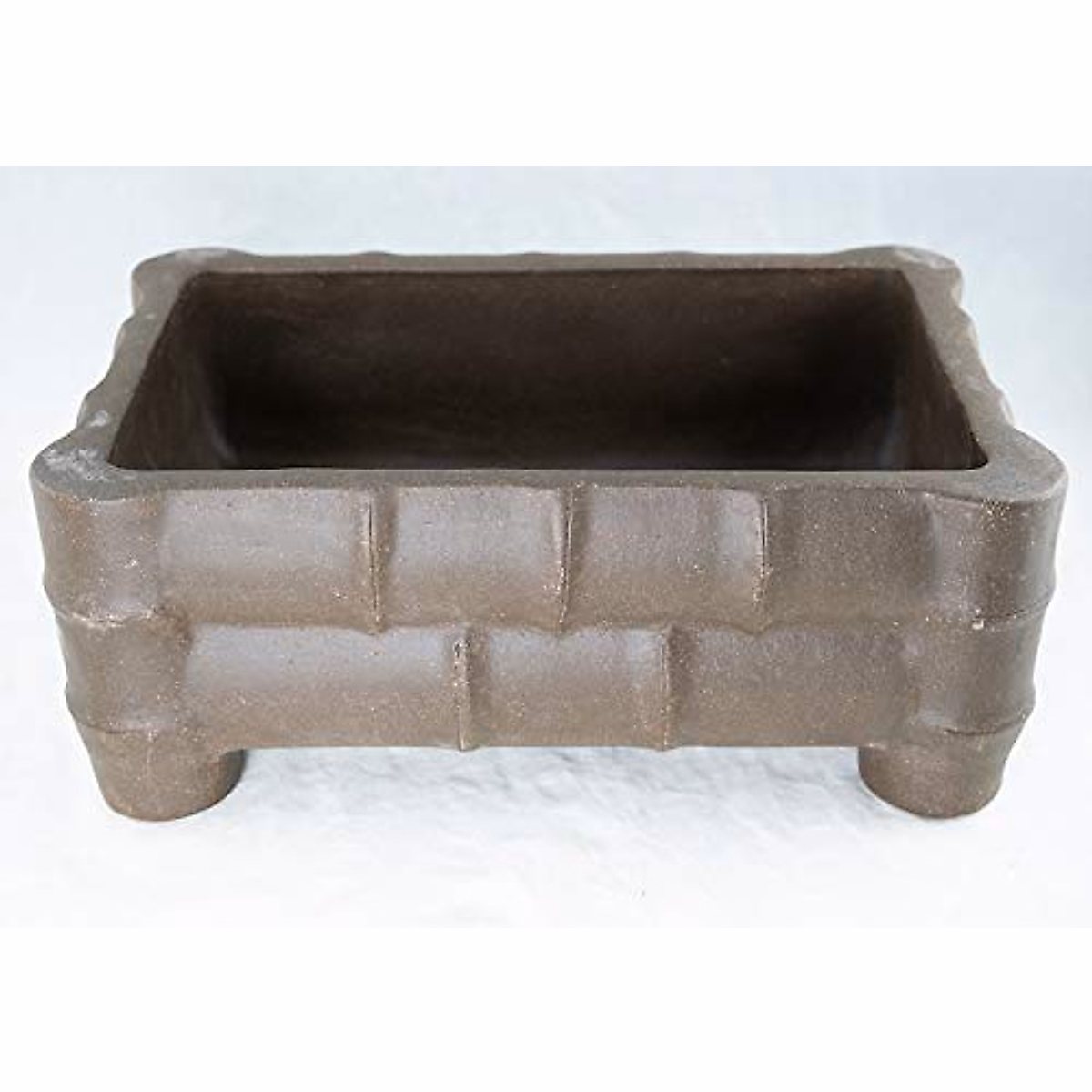 Rectangular Bamboo-Shaped Yixing Zisha Bonsai Pot 12"x 8"x 4.75"