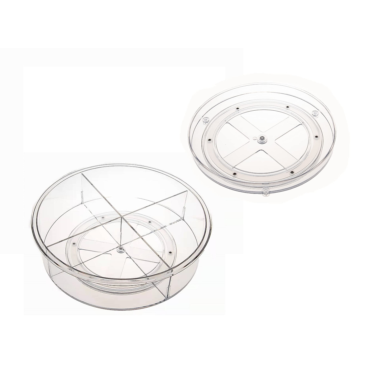 Plutreas Lazy Susan Kitchen Cabinet Organizer 2 Pack ( 12 Inch and 9 Inch ), Storage Container Bins for Cabinet, Pantry, Fridge, Countertop, Kitchen, Vanity