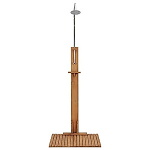 vidaXL Garden Shower 29.5"x29.5"x82.7" Solid Teak Wood