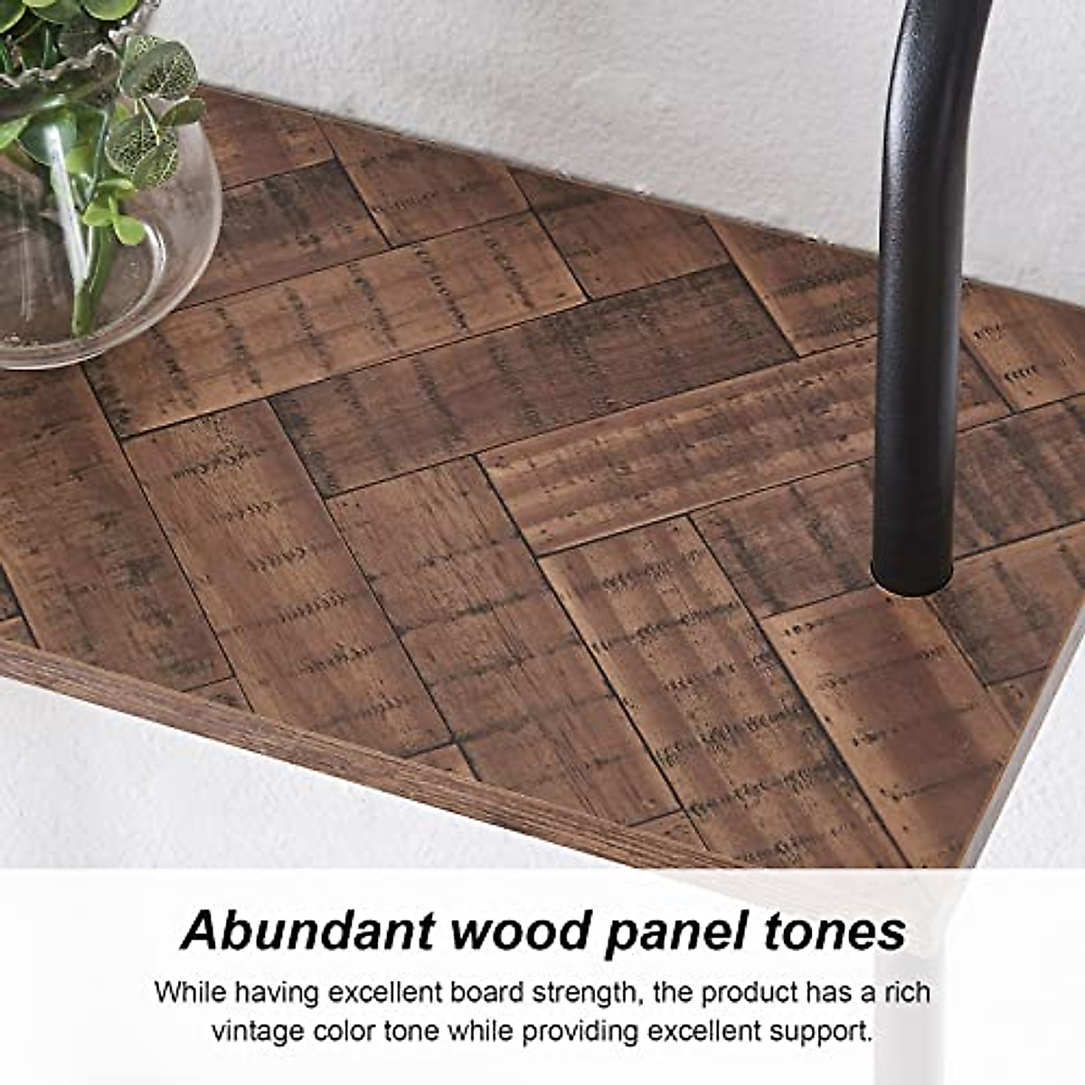 HOMISSUE Industrial Bookshelf 6-Tier Open Wall Mount Ladder Bookshelf, Modern Bookcase with Metal Frame and Wood for Home Office, Wall Mounted Industrial Iron Pipe Shelf, Brown