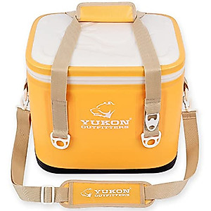 YUKON OUTFITTERS Camping Hiking Outdoor Leak Proof 30 Can Tech Cooler, Orange Sherbet