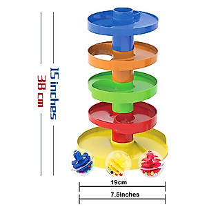 Single Ball Drop Toy for Kids - Spinning Swirl Ball Ramp Activity Play Toy Safe for 9 Months and up.