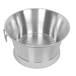 BirdRock Home Double Wall Round Beverage Tub - Stainless Steel - Ice Bucket - Metal Decorative Drink Cooler - House Party - Handles Small Container - Large