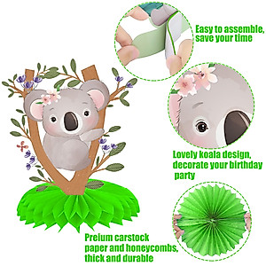 Koala Honeycomb Centerpieces 10pcs Koala Birthday Party Decoration Cute Koala Baby Shower Table Decoration for Koala Theme Party Supplies