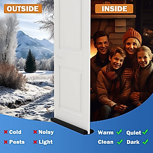 LEPAYU Door Draft Stopper Twin Double-Sided Under Door Noisy and Light Blocker with Durable Nylon Cover, 35 inch Adjustable Cold Air Breeze Blocker for Interior Doors and Windows