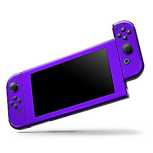 Design Skinz - Compatible with Nintendo Switch OLED Console Bundle - Skin Decal Protective Scratch-Resistant Removable Vinyl Wrap Cover - Solid Purple