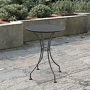 Royal Garden Metal Patio Outdoor Bistro Table - Nova Collection - 24" Patio Bistro Table - Outdoor Patio Table - Industrial Steel Mesh