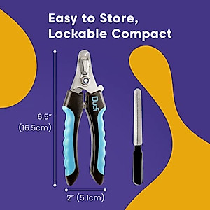 Dudi Large Pet, Dog & Cat Nail Clippers and Trimmers with Quick Safety Guard to Avoid Over-Cutting Toenail, Grooming Razor Sharp Blades & Nail File for Small Medium Large Breeds