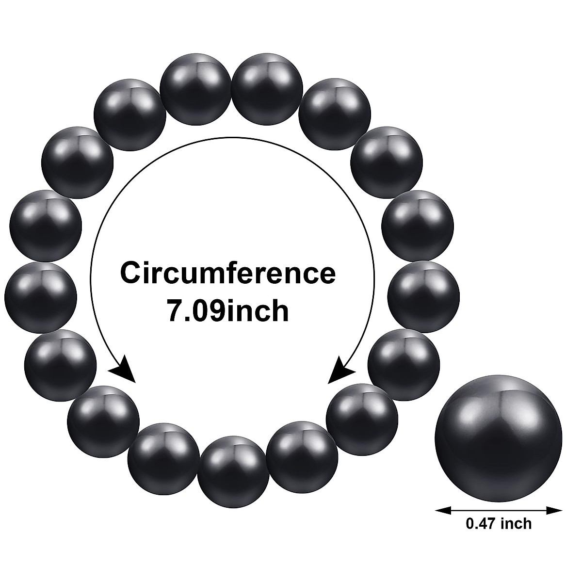 Hicarer 2 Pieces Shungite Bracelet Black Shungite Beads Crystal Stretchy Stones Bracelets Energy Jewelry Powerful Defender Spiritual Healing Chakra Balance for Men Women(12 mm)