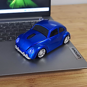 SDGSQHA Wireless 2.4Ghz Optical Mouse, Car Shaped Blue Mouse for Laptop PC Mac