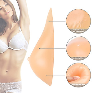 MaxTara Silicone Breast Form Women Mastectomy Prosthesis Bra Insert Pad 1 Piece Left Side A Cup 250g/piece