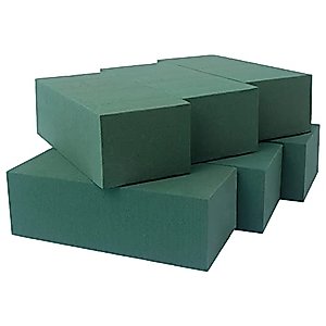 FLOFARE Pack of 6 Floral Foam Blocks for Fresh and Artificial Flowers, Styrofoam Block (9” L x 4” W x 3” H), Dry and Wet Floral Foam Blocks for Wedding, Birthdays, Home, Office, and Garden Decorations