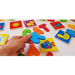 BUDDY & BARNEY Bath Time Alphabet Spell & Learn Stickers, Letter Foam Stickers Bath Toy for Children 3+, Pack of 38 Reusable Stickers, Bathtub, Tub, Shower, Boys, Girls, Kids