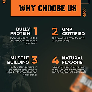 MBF SUPPLEMENTS Bully Protein & Vitamins for Dogs with Toy, 238mg Growth & Mass Gainer Supplement, 30 Days Supply Muscle Up Max for Pitbull, Bully and Bulldog