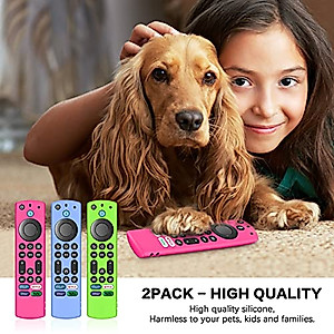 3Pack NS-RCFNA-21 Remote Silicone Cover for Toshiba Insignia CT-RC1US-21 CT95018 FireTV Remote,Alexa Voice Remote Case for TV Omni Series and 4-Series 4K UHD Smart TV Remote-Glow in Dark|with Lanyard